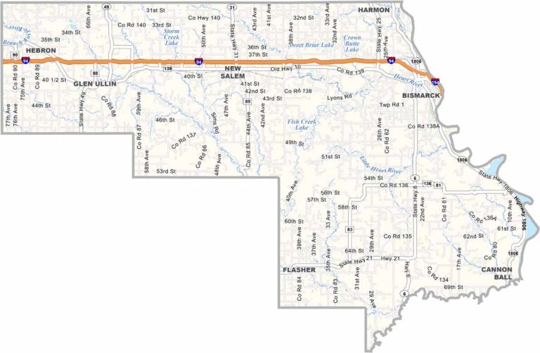 North Dakota County Map - US County Maps
