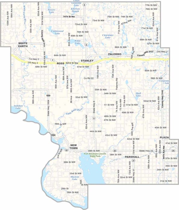 North Dakota County Map - US County Maps