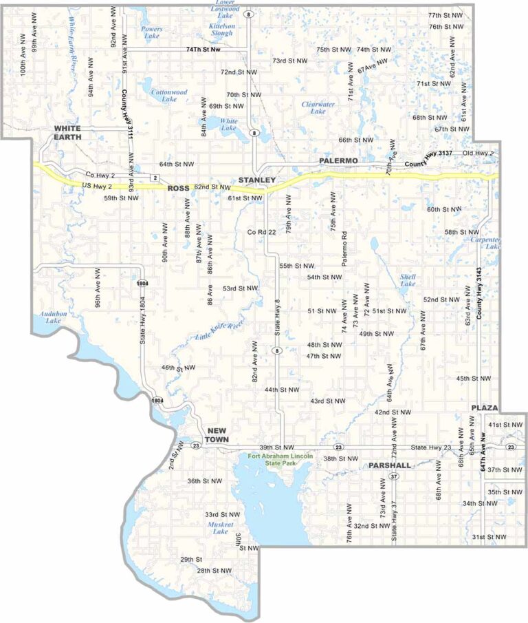 North Dakota County Map - US County Maps