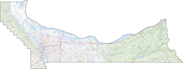 Multnomah County Map, Oregon - US County Maps