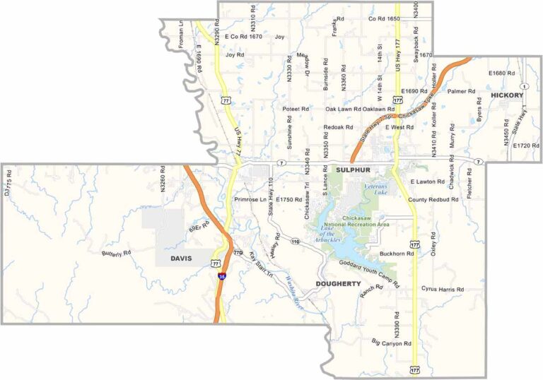 Murray County Map, Oklahoma - US County Maps