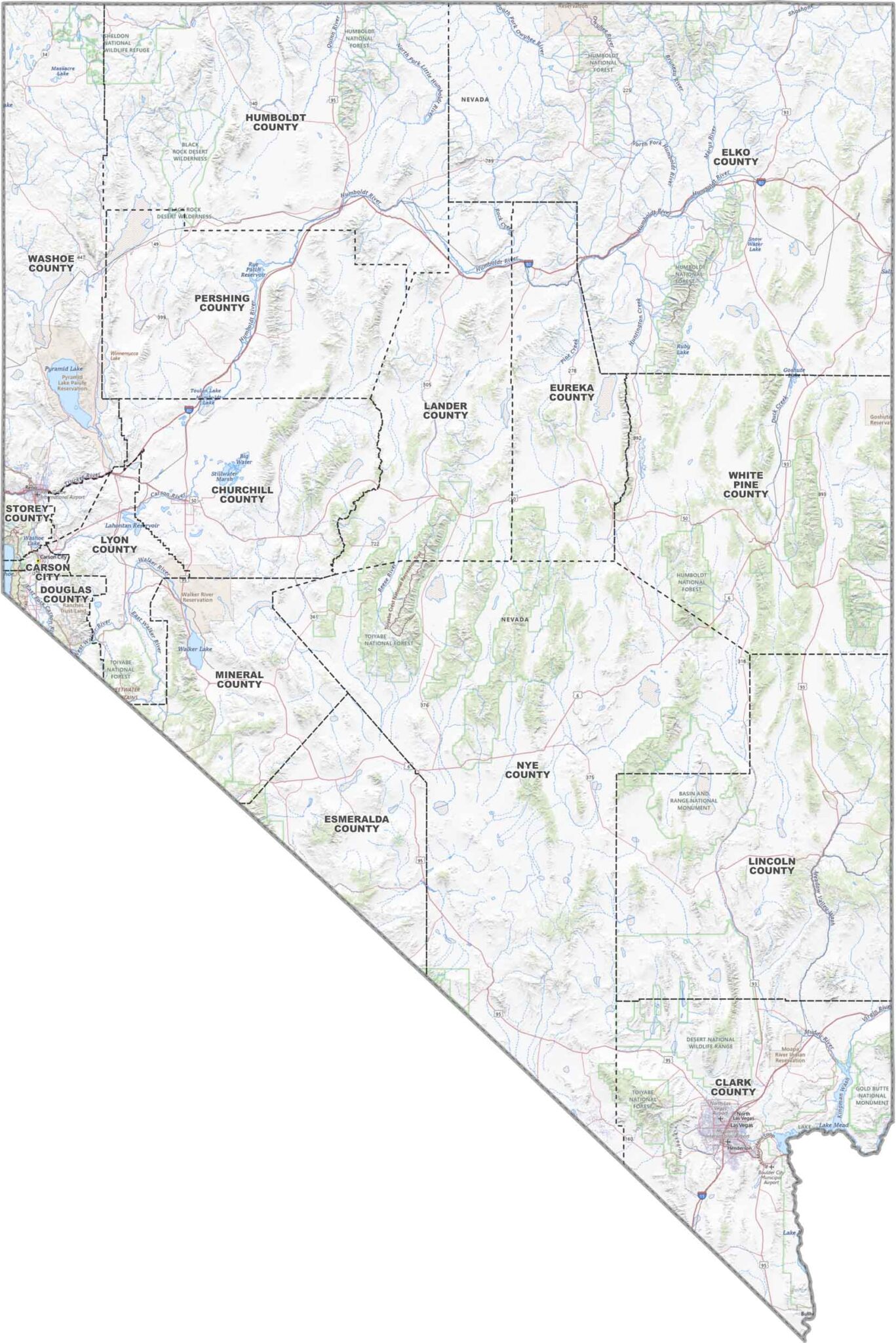 Nevada County Map - US County Maps