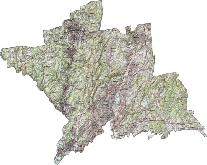 New Haven County Map, Connecticut - US County Maps