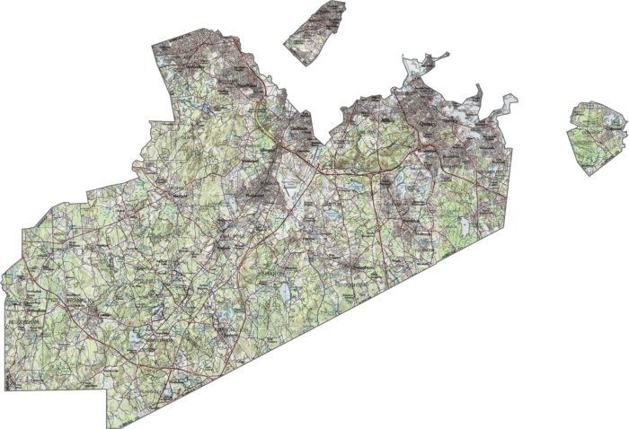 Norfolk County Map, Massachusetts - US County Maps