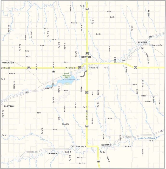 Norton County Map, Kansas - US County Maps