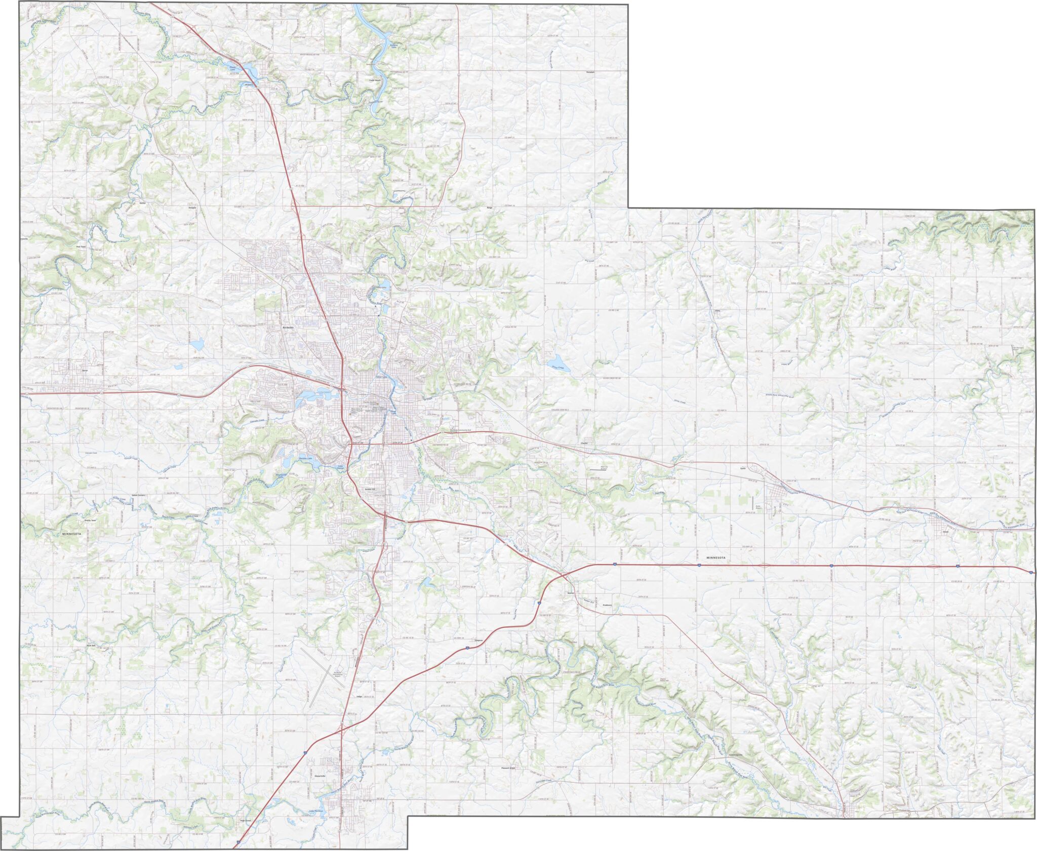 Olmsted County Map, Minnesota - US County Maps