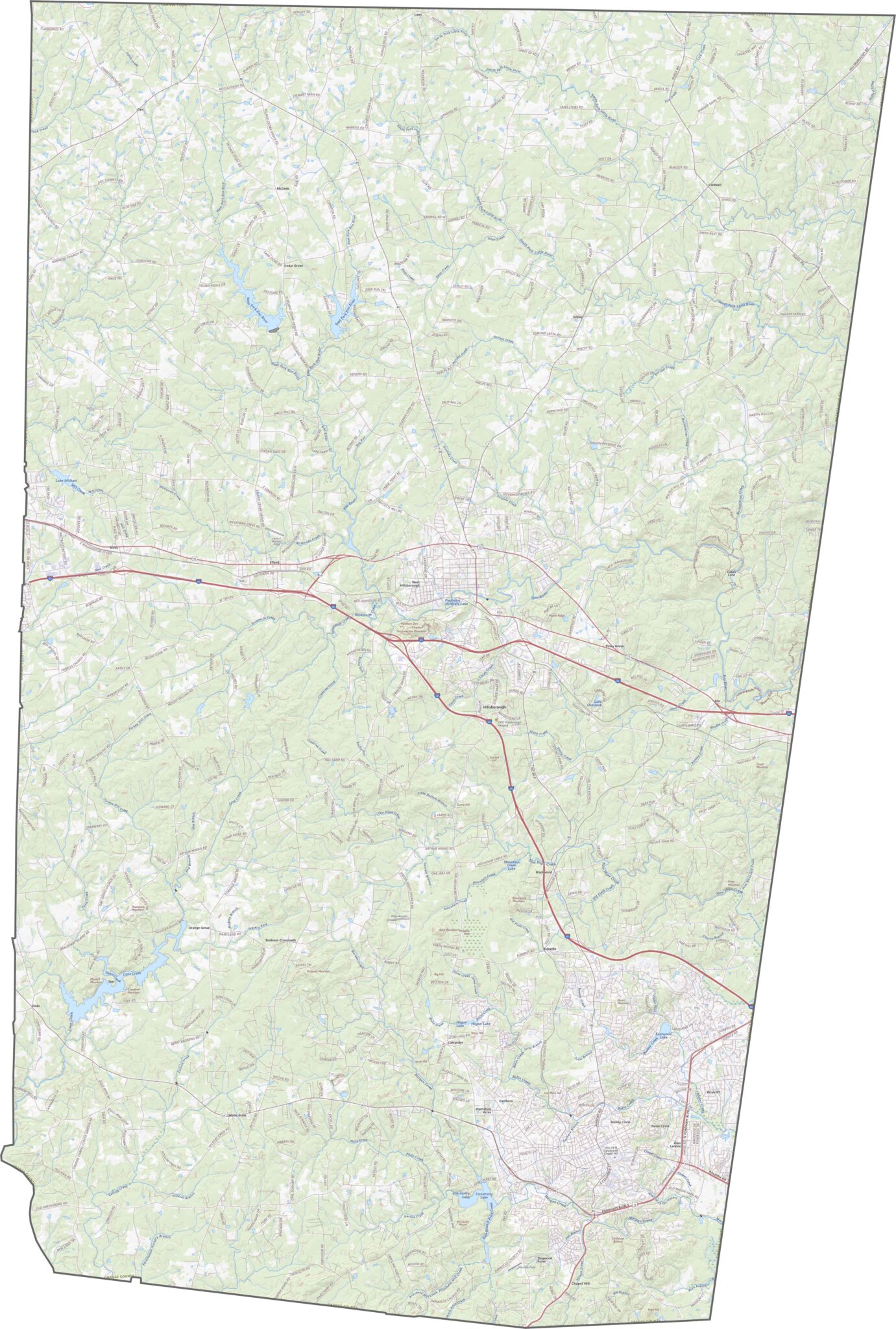 Orange County Map, North Carolina - US County Maps