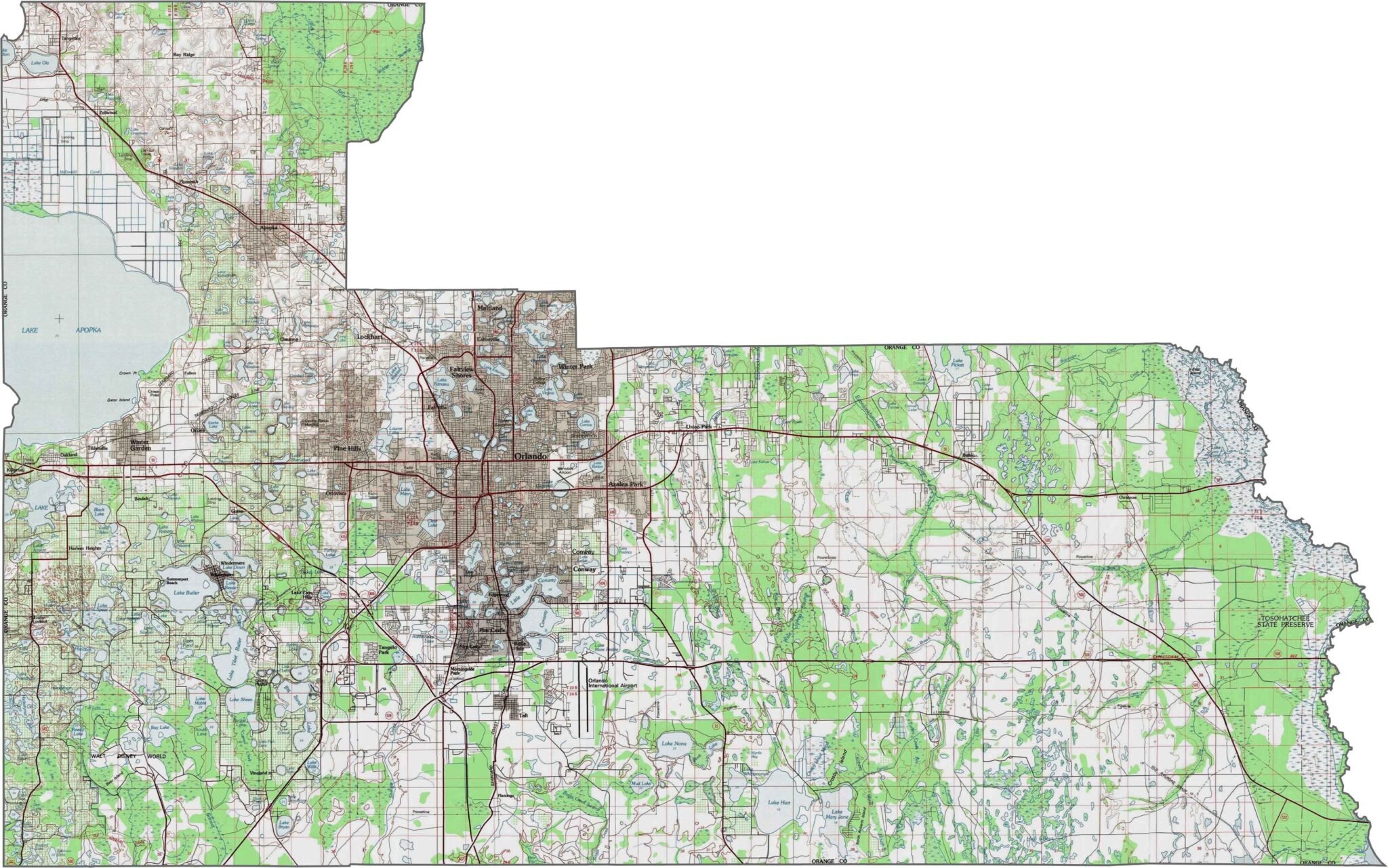 Orange County Map, Florida - US County Maps