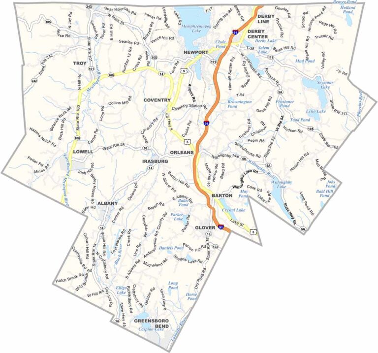 Vermont County Map - US County Maps