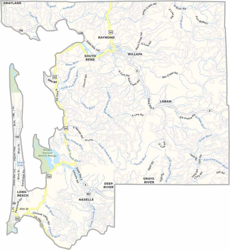 Lewis County Map, Washington - US County Maps