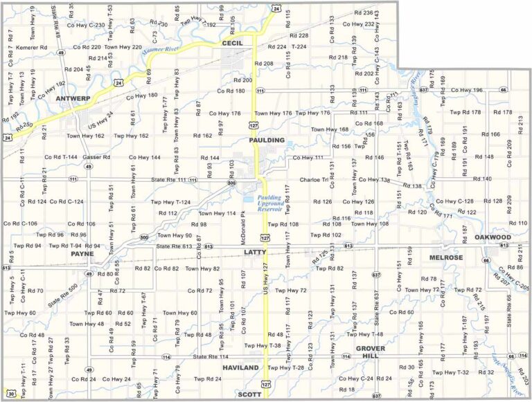 Paulding County Map, Ohio - US County Maps