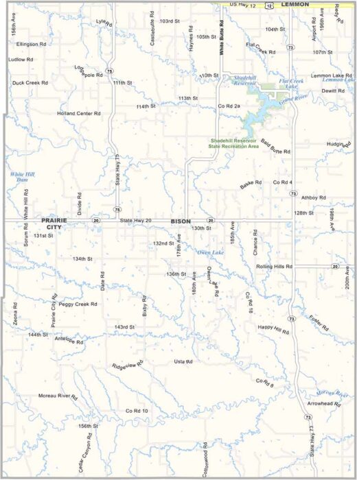 Perkins County Map, South Dakota - US County Maps