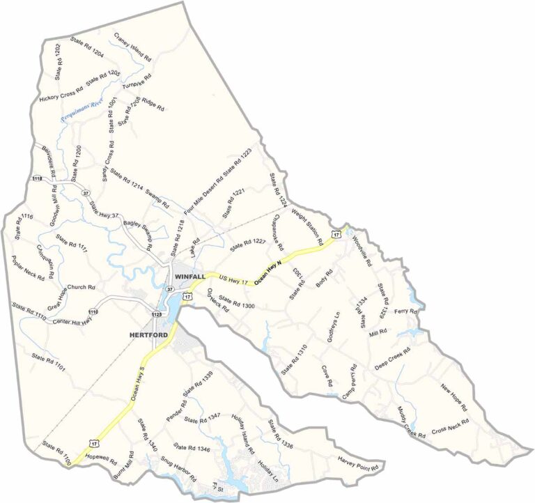 Perquimans County Map, North Carolina - US County Maps