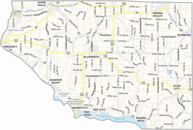Pierce County Map, Wisconsin - US County Maps
