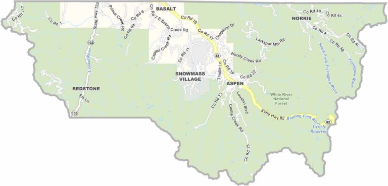 Pitkin County Map, Colorado - US County Maps