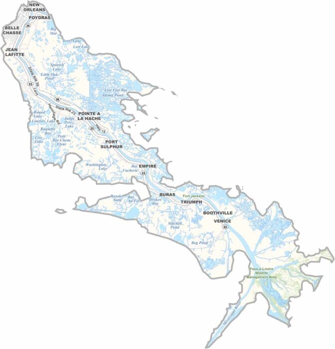 Jefferson Parish Map, Louisiana - US County Maps