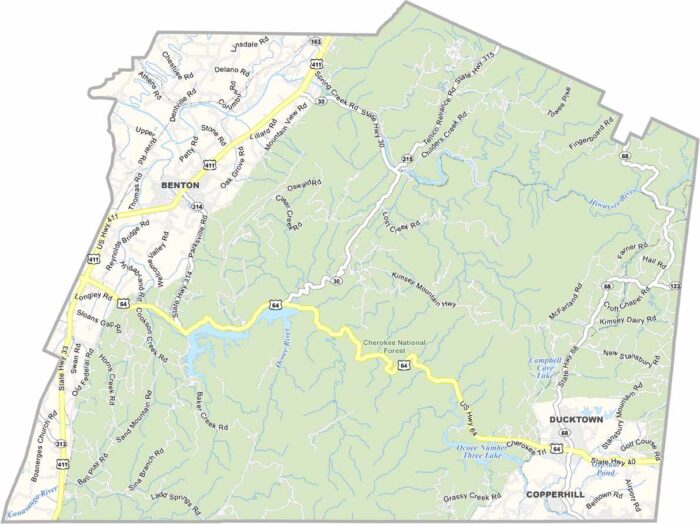 Polk County Map, Tennessee - US County Maps