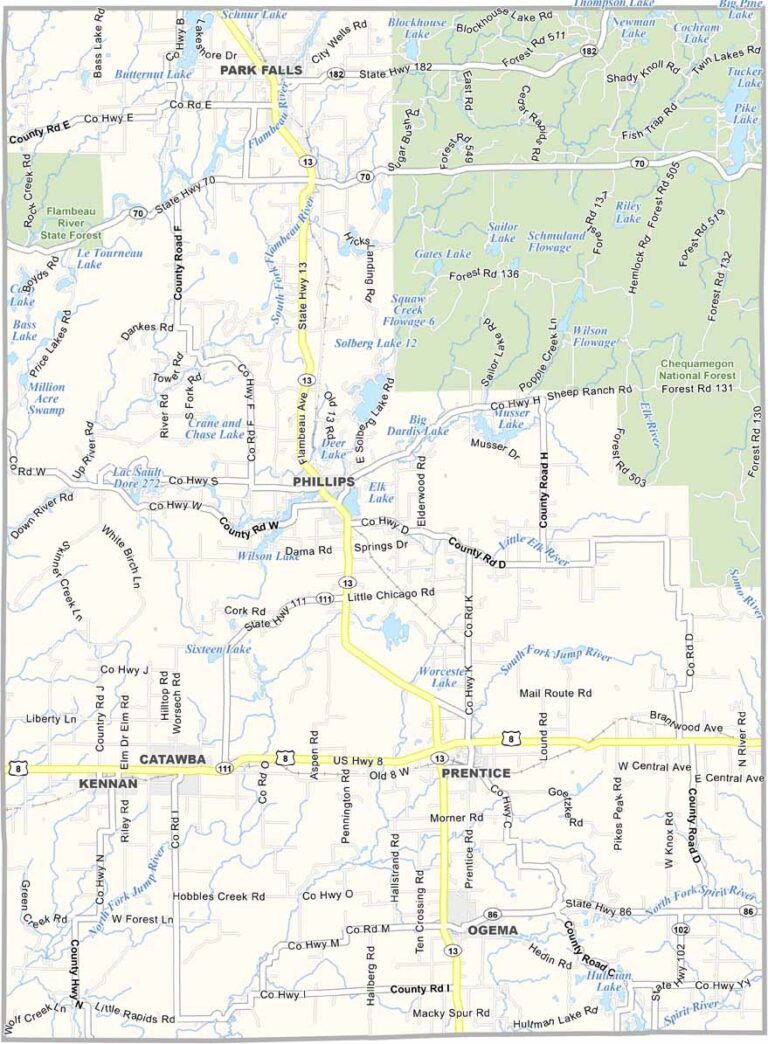 Price County Map, Wisconsin - US County Maps