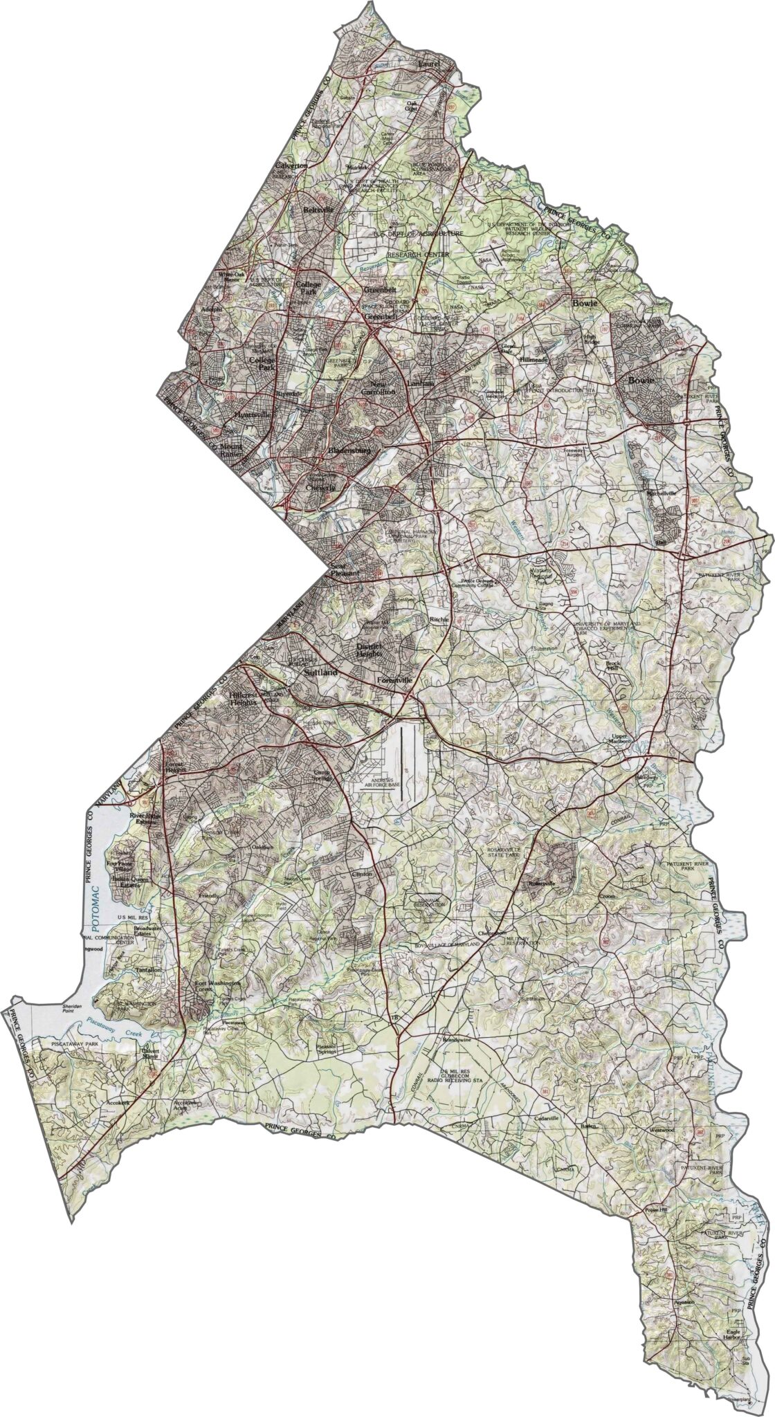 Prince George's County Map, Maryland - US County Maps