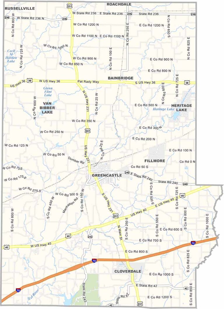 Hendricks County Map, Indiana - US County Maps