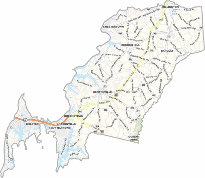 Queen Anne's County Map, Maryland - US County Maps