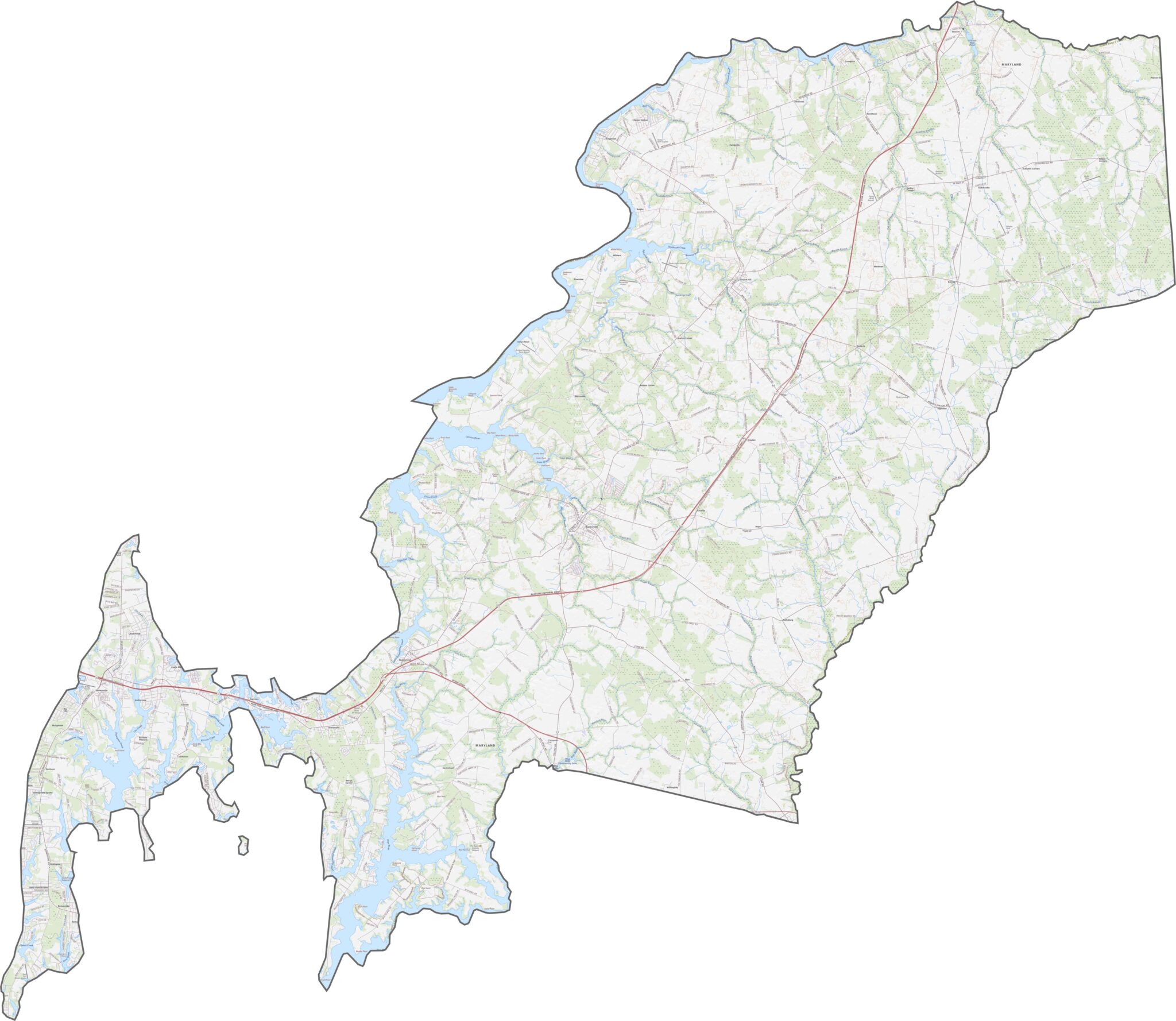 Queen Anne's County Map, Maryland - US County Maps