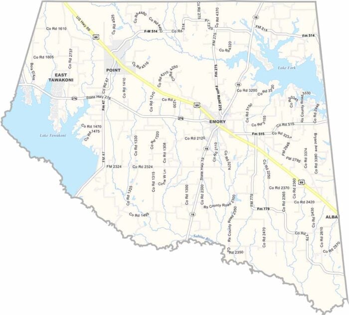 Hunt County Map, Texas - US County Maps