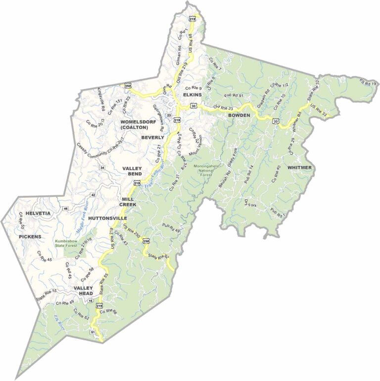 Randolph County Map, West Virginia - US County Maps