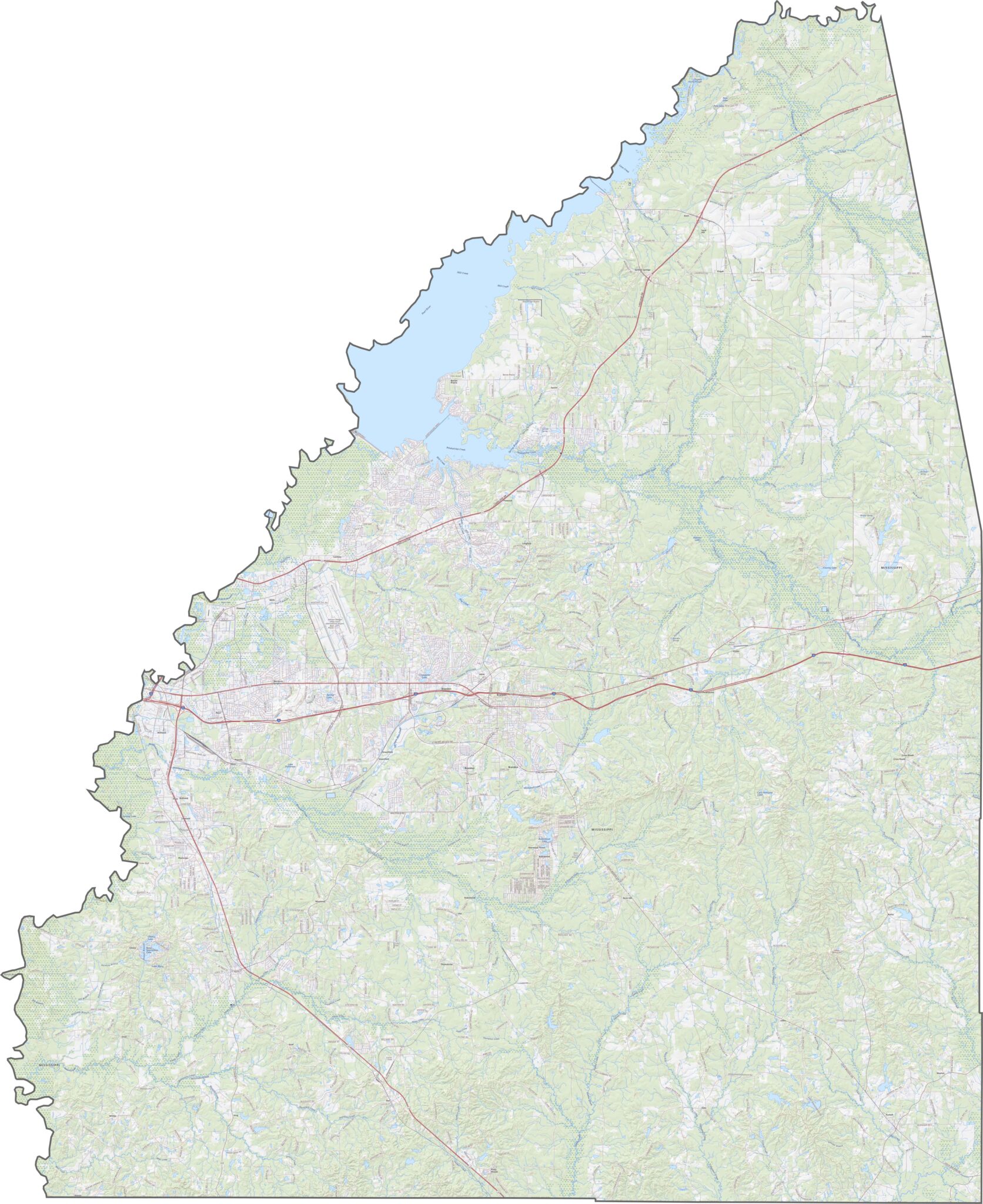 Rankin County Map, Mississippi - US County Maps