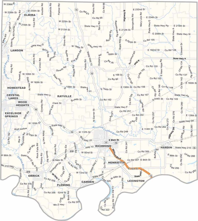 Ray County Map, Missouri - US County Maps