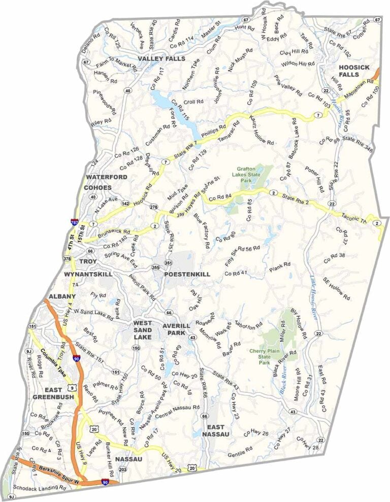 Albany County Map, New York - US County Maps