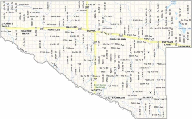 Renville County Map, Minnesota - US County Maps