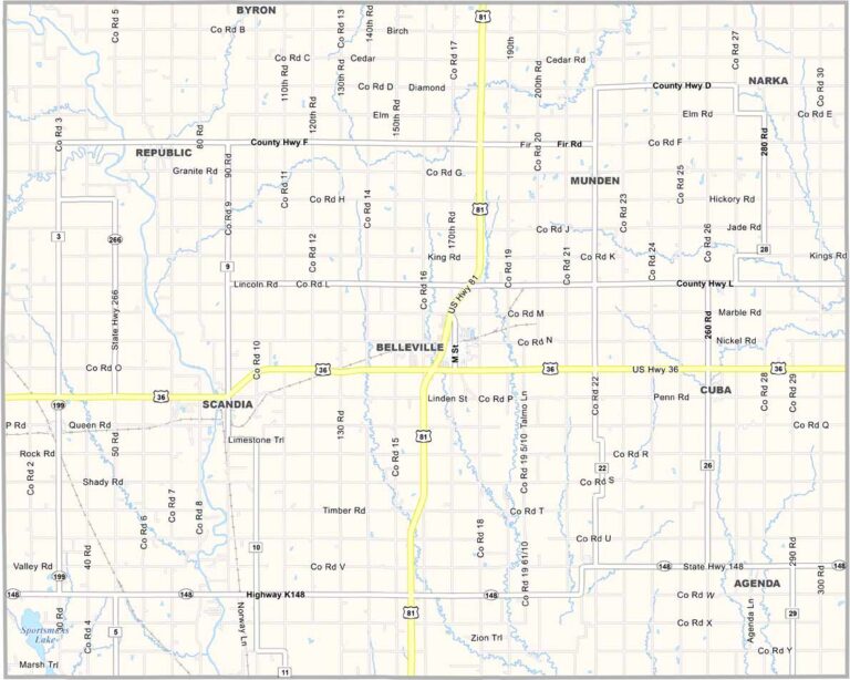 Republic County Map, Kansas - US County Maps
