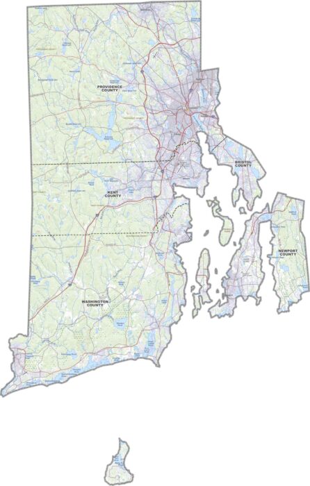 Rhode Island County Map - US County Maps