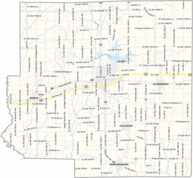 Richland County Map, Illinois - US County Maps