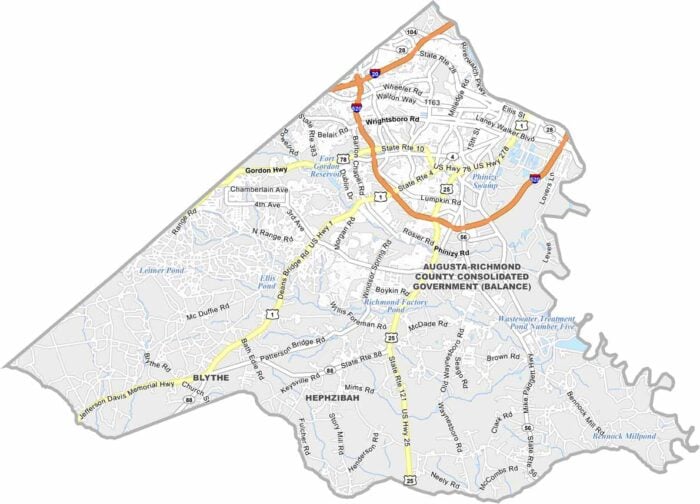 Aiken County Map, South Carolina - US County Maps