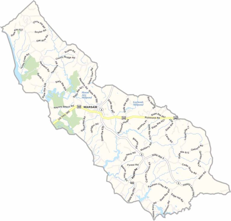 Richmond County Map, Virginia - US County Maps