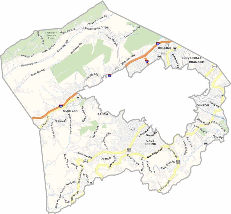 Montgomery County Map, Virginia - US County Maps