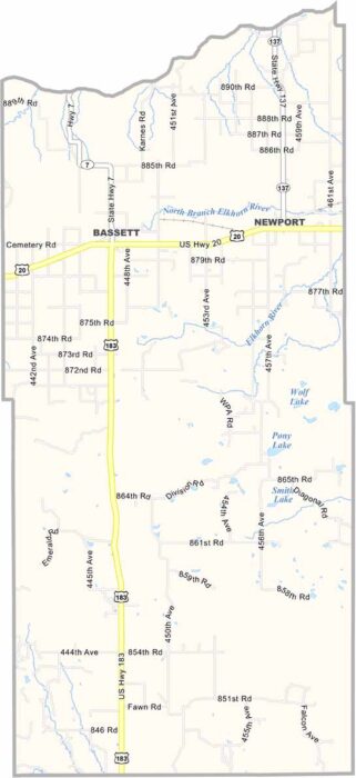 Rock County Map, Nebraska - US County Maps