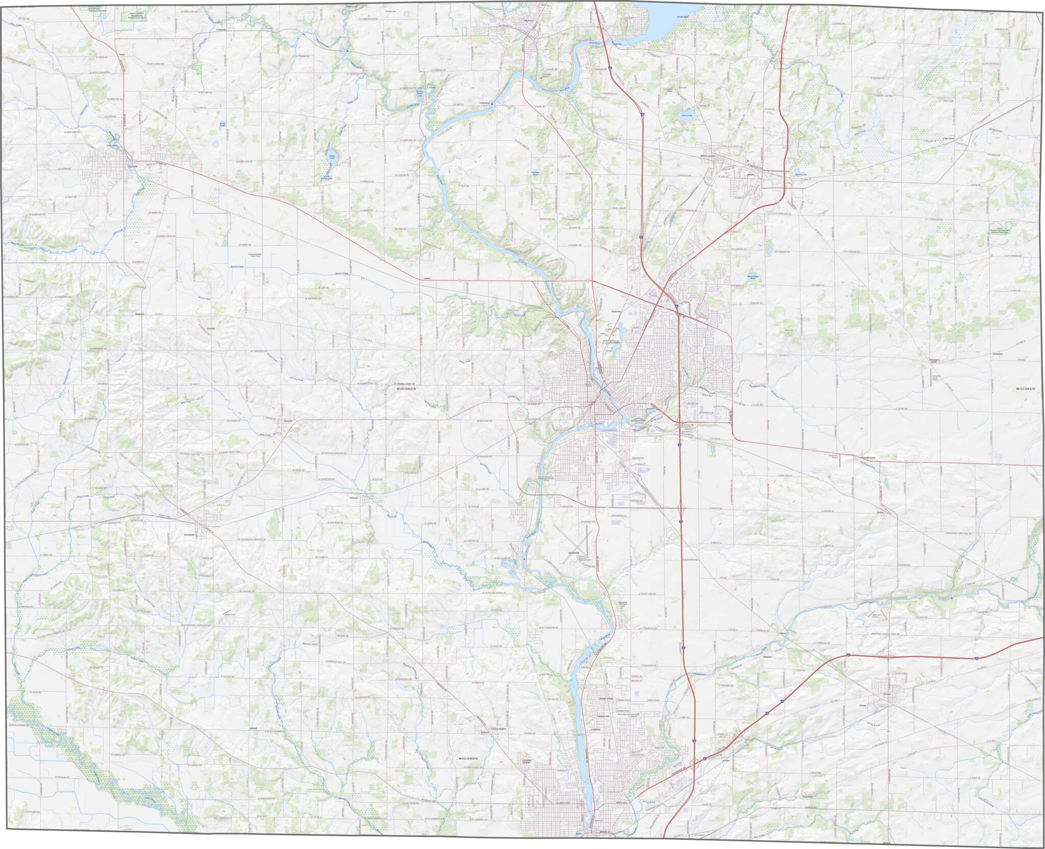 Rock County Map, Wisconsin - US County Maps