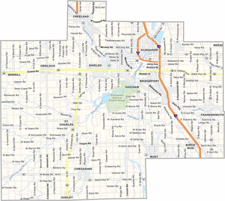 Genesee County Map, Michigan - US County Maps