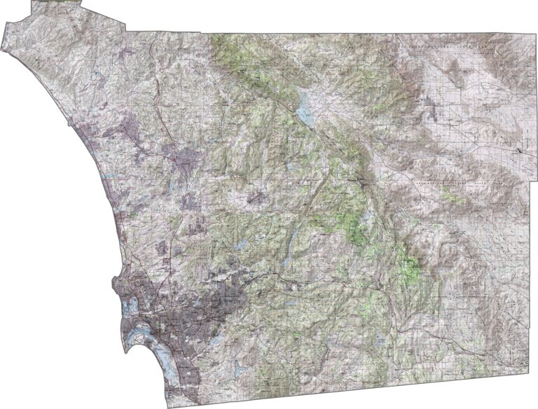 San Diego County Map, California - US County Maps