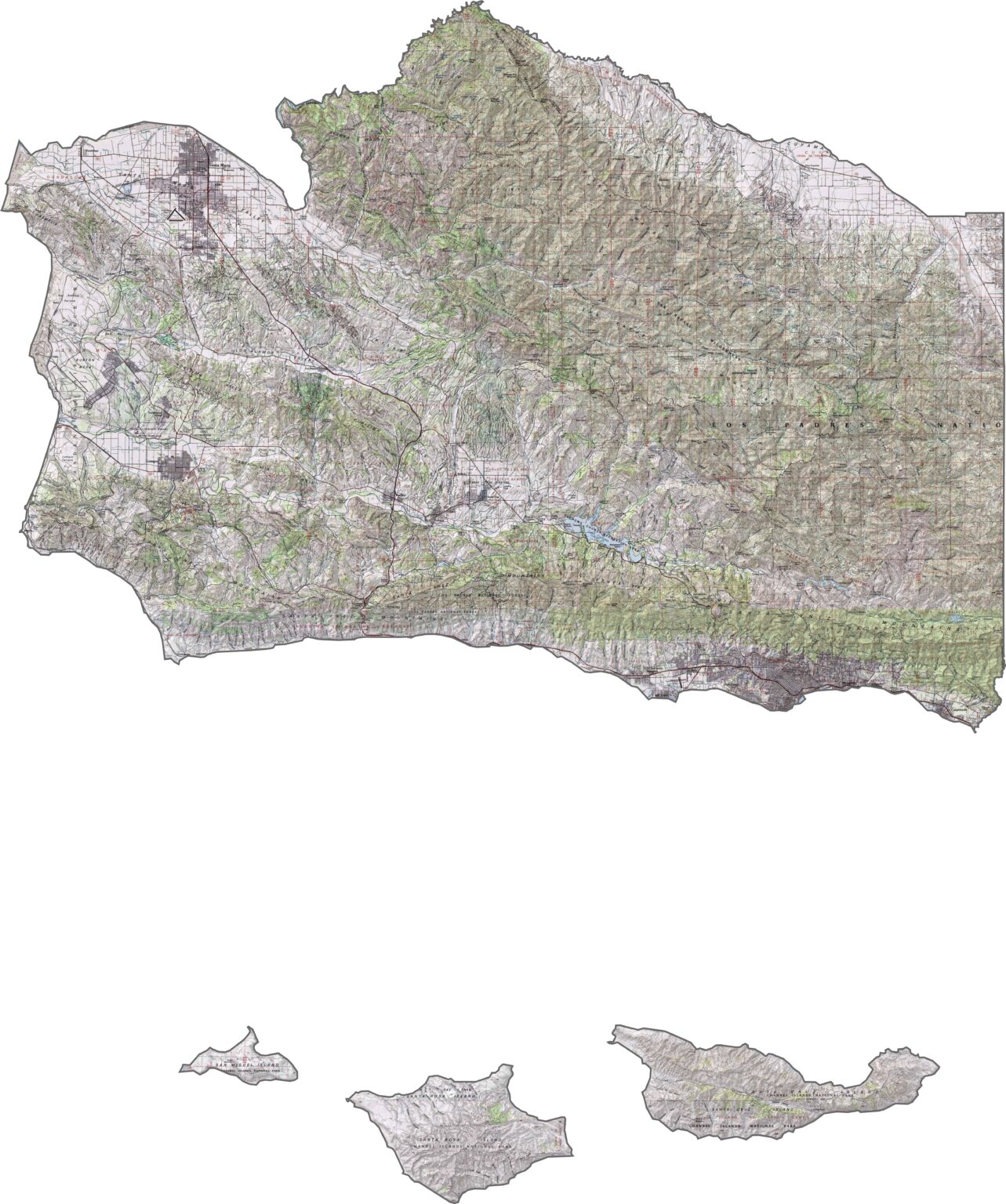 Santa Barbara County Map, California - US County Maps
