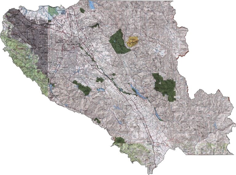 Santa Clara County Map, California - US County Maps