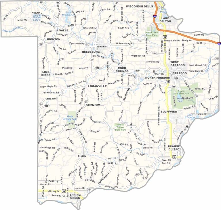 Dane County Map, Wisconsin - US County Maps