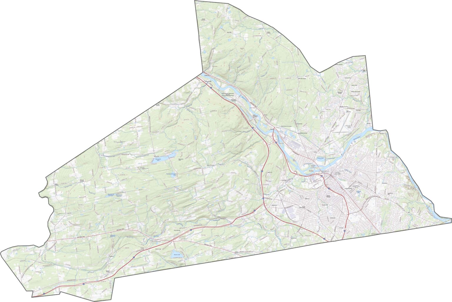 Schenectady County Map, New York - US County Maps