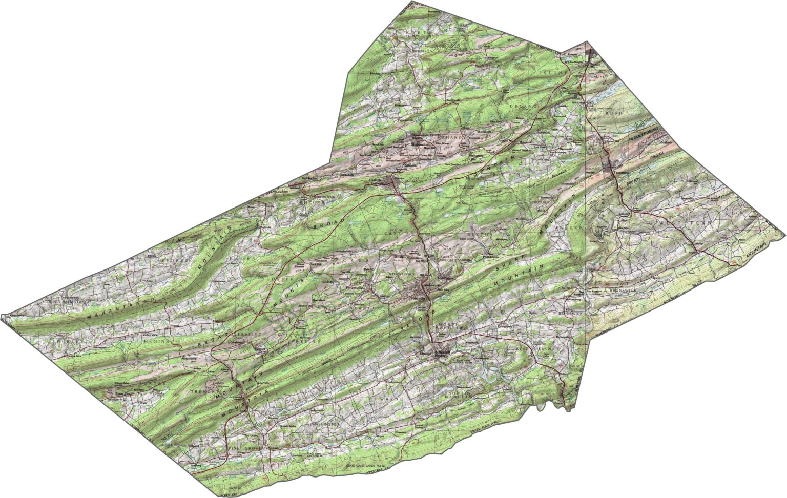Schuylkill County Map, Pennsylvania - US County Maps