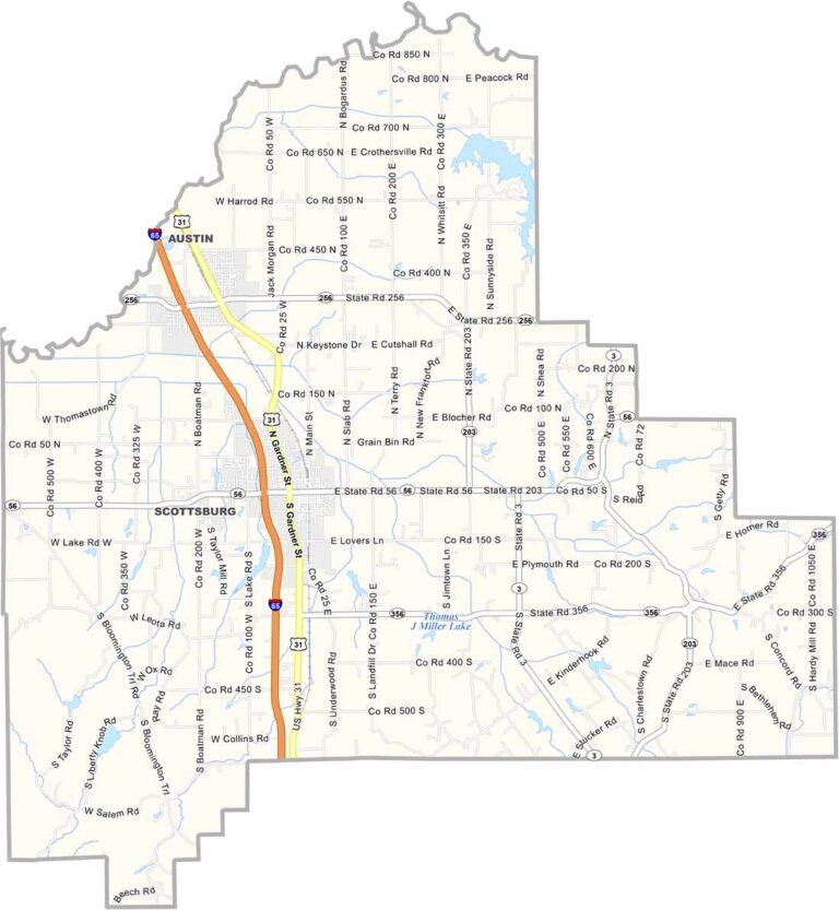 Clark County Map, Indiana - US County Maps
