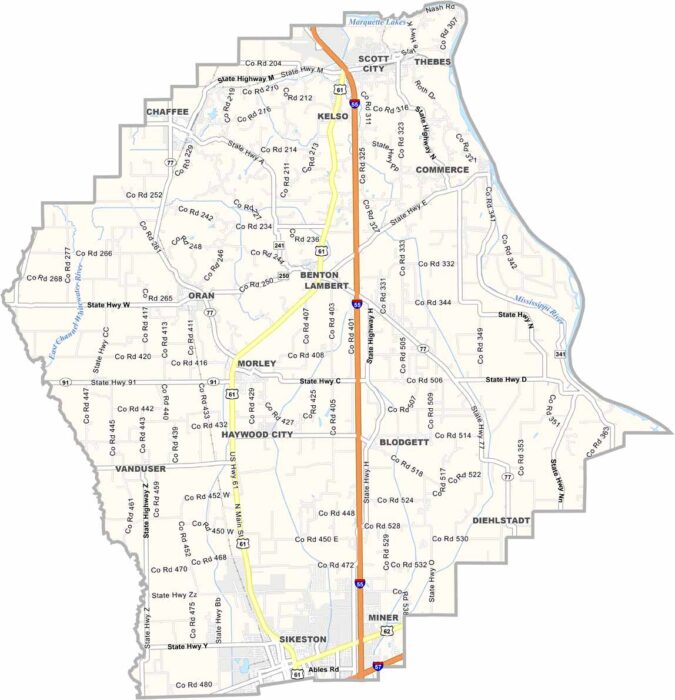 Scott County Map, Missouri - US County Maps
