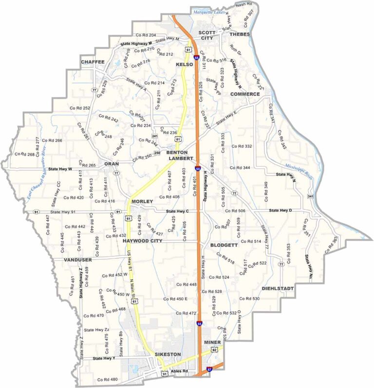 Scott County Map, Missouri - US County Maps